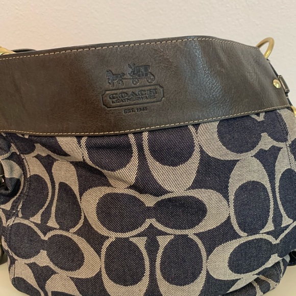 Coach | Bags | Coach Signature C Logo Large Leather Canvas Bag | Poshmark